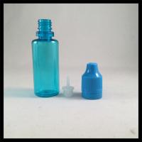 China Blue Plastic 20ml PET Dropper Bottles With Childproof Tamper Cap Non - Toxic for sale