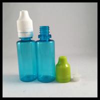 China Blue Plastic 20ml PET Dropper Bottles With Childproof Tamper Cap Non - Toxic for sale