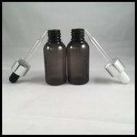 China Black Empty PET E Liquid Bottles , Durable Eye Dropper Bottles With Pipette for sale