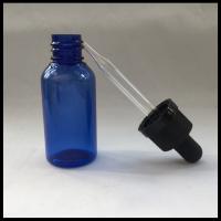 China Small Eye Dropper Bottles Blue , Essential Oil Empty Plastic Dropper Bottles for sale