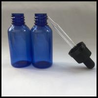 China Small Eye Dropper Bottles Blue , Essential Oil Empty Plastic Dropper Bottles for sale