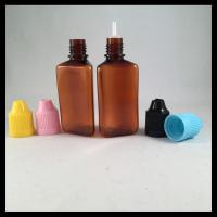 China Amber 30ml Plastic PET E Liquid Bottles , Triangle Shape Vapor Liquid Bottles for sale