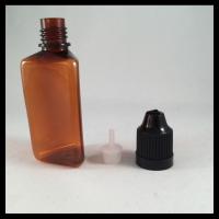China Amber 30ml Plastic PET E Liquid Bottles , Triangle Shape Vapor Liquid Bottles for sale