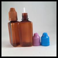 China Amber 30ml Plastic PET E Liquid Bottles , Triangle Shape Vapor Liquid Bottles for sale