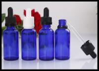 China Blue Garomatherapy Oil Bottles 30ml , Pharmaceutical Empty Essential Oil Bottles for sale