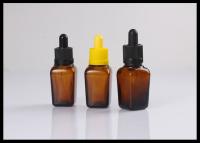 China Square Amber Glass Essential Oil Bottles 30ml E juice Glass Bottles Serum Use for sale