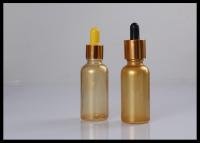 China Gold Round 30ml Essential Oil Glass Dropper Bottle Gold Metallic Cap for sale