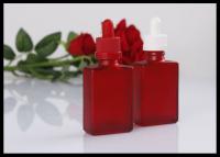 China Square 30ml Red Glass Bottle E Liquid Dropper Bottles Essential Oil Bottle for sale
