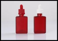 China Square 30ml Red Glass Bottle E Liquid Dropper Bottles Essential Oil Bottle for sale