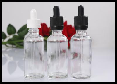 China Essentila Oil Glass Dropper Bottles 30ml Clear Chemical Debug Bottles for sale