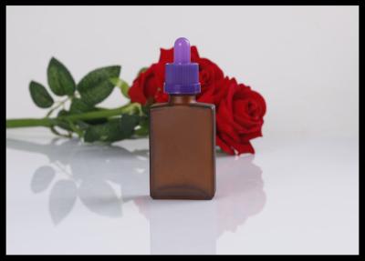 China Frosted Amber Glass Dropper Bottles , Durable Bulk Essential Oil Bottles for sale