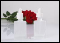 China White Frosted Square Amber Glass Bottles , Resealable Square Glass Dropper Bottles for sale