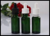 China Green Essential Oil Dropper Bottles 20ml , Custom Glass Eye Dropper Bottles for sale