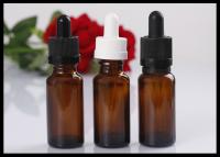 China Small Amber 20ml Essential Oil Glass Bottles Round Shape For Tincture E Liquid for sale