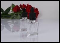 China 15ml Square Glass Olive Oil Bottle , Liquid Glass Bottles With Dropper Caps for sale
