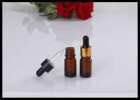 China Clear Mini Amber Essential Oil Glass Bottles 5ml Childproof Caps For Medical Packing for sale