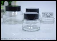 China Clear Glass Cosmetic Cream Jar Containers 30g 50g for sale