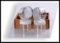 China Transparent Empty PET Cosmetic Cream Jar 50g Small Cosmetic Pots Low Temperature Resistant for sale