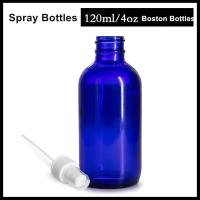 China Blue Color Glass Spray Bottle 30ml 60ml 120ml For Cosmetic Lotion / Perfume for sale