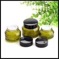 China Oblique Shoulder Empty Cosmetic Containers , Amber Glass Containers With Lids for sale