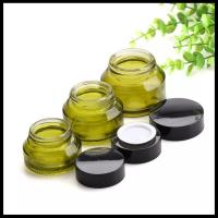 China Oblique Shoulder Empty Cosmetic Containers , Amber Glass Containers With Lids for sale