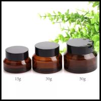 China Amber Cosmetic Cream Jar 15g 30g 50g Skin Care PETG Face Cream Bottles ISO Approval for sale