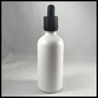 China E Liquid Dropper Empty Essential Oil Bottles White Frosted Glass 100ml Capacity for sale