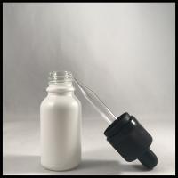 China Frosted White Glass Oil Dropper Bottle Empty E Liquid Container 15ml Capacity for sale