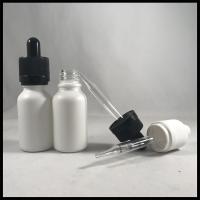 China Frosted White Glass Oil Dropper Bottle Empty E Liquid Container 15ml Capacity for sale