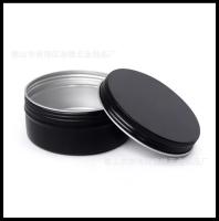 China Black Metal Aluminium Cosmetic Tins Herbs Spices Storage Jar 150g Capacity for sale