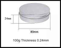 China Black Cosmetic Aluminum Jar 100g Lotion Cream Bottles With Screw Lids for sale