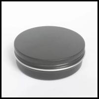 China Black Cosmetic Aluminum Jar 100g Lotion Cream Bottles With Screw Lids for sale