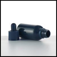China Blue Plastic PET E Liquid Bottles 30ml Capacity With Glass Eye Pipettes Dropper for sale