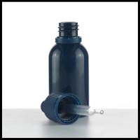 China Blue Plastic PET E Liquid Bottles 30ml Capacity With Glass Eye Pipettes Dropper for sale