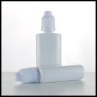 China White PET E Liquid Bottles , Plastic Eye Dropper Bottles 30ml Childproof Cap for sale