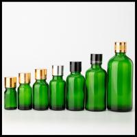 China Olive Essential Oil Glass Bottles Green Round Tamper Proof Screw Cap TUV Approval for sale
