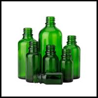 China Olive Essential Oil Glass Bottles Green Round Tamper Proof Screw Cap TUV Approval for sale
