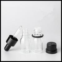 China Different Sizes Essential Oil Glass Bottles Clear Eye Dropper Caps Childproof for sale