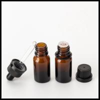 China Orifice Reducer Amber Glass Dropper Bottles 10ml Recyclable Material Customized for sale