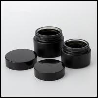 China Frosted Glass Emulsion Essence Cosmetic Bottles Black Pump Head Lotion Container for sale