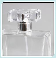 China Square Perfume Spray Bottles Empty Glass Atomizer Container Clear 50ml Capacity for sale