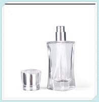 China Clear Frosted Perfume Spray Bottles Refill Glass Fine Mist With Anodized Aluminum Cap for sale