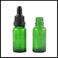China Green Essential Oil Glass Bottles Cosmetic Dropper Container 30ml TUV Approval for sale