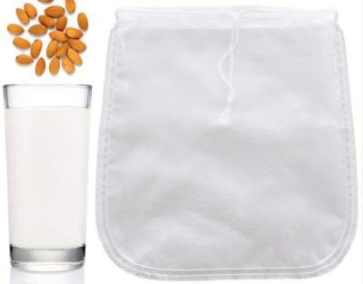 China 200 Micron Food Grade Mesh Nut Milk Bag Nylon Mesh Filter Bag For Milk for sale