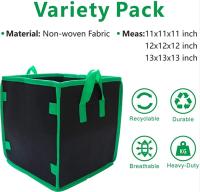 China Garden Fabric Square Pots Flower Grow Bag Non Woven Grow Bags With Handles for sale