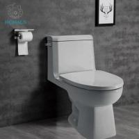 China Ceramic Soft Close Lid Two Piece Toilet Bowl Curved Single Flush Customizable for sale
