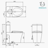 China Modern Two Piece Elongated Toilet Bowl 305mm S Trap Floor Mounted WC 6L Siphonic Flush for sale