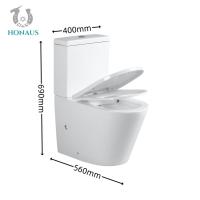 China Luxury Gravity Flush Elongated Two Piece Toilet Bowl 690x400x560mm 3.0-4.5L for sale