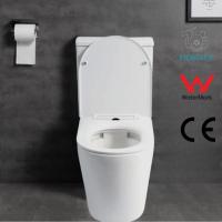 China Hotel Watermark Two Piece Toilet Bowl UF Seat 75-180mm P Trap Floor Mounted Ceramic Water Closet for sale