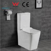 China European CE Square Close Coupled Toilet Rimless Water Closet 645x370x850mm for sale